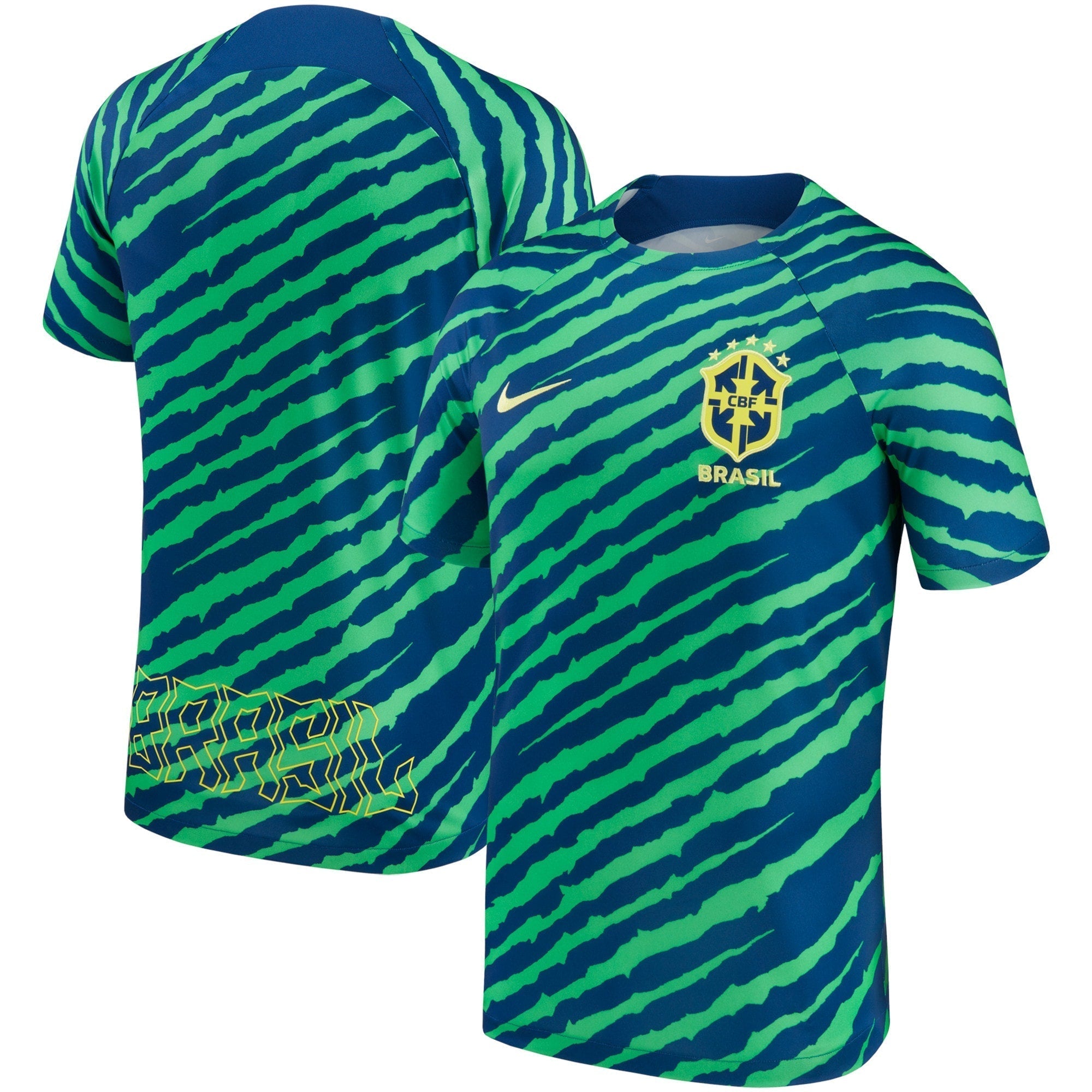 Brazil National Team 2022/2023 Pre-Match Top - Blue/Green – Hygo Shirts
